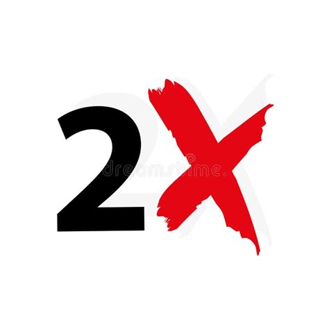 2x Logo Icon X2 Text Letter Double Faster Logotype Symbol Stock
