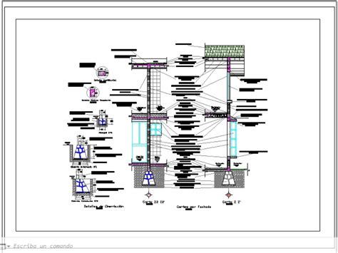 Section Through Housing Facade In Autocad Cad 8831 Kb Bibliocad