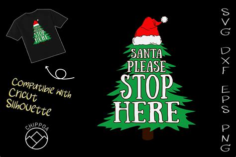 Santa Please Stop Here By Chippoadesign Thehungryjpeg