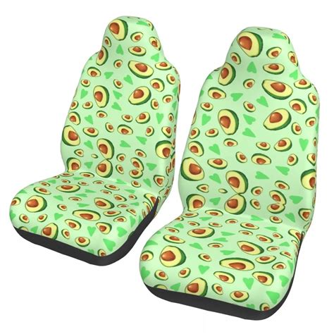 3d Print Avocado Heart Pattern Car Seat Covers Universal Fit For Cars