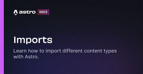 Imports Reference Docs