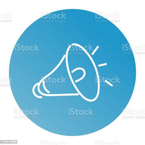 揚聲器圖示擴音器標誌公告符號白色背景上的細線圖示向量插圖向量圖形及更多手持式擴音器圖片 手持式擴音器 互聯網 公告信息 Istock