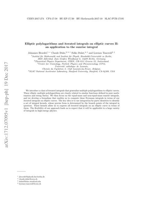 Pdf Elliptic Polylogarithms And Iterated Integrals On Elliptic Curves Ii An Application To