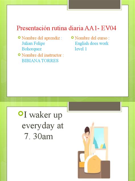 Presentación Rutina Diaria Aa1 Ev04 En Powerpoint Pdf