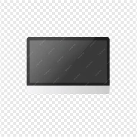 웹 사이트 또는 앱 프레젠테이션을 위한 투명한 배경 디자인 요소에 고립된 빈 화면을 가진 현대 데스크 컴퓨터 모 무료 Psd 파일