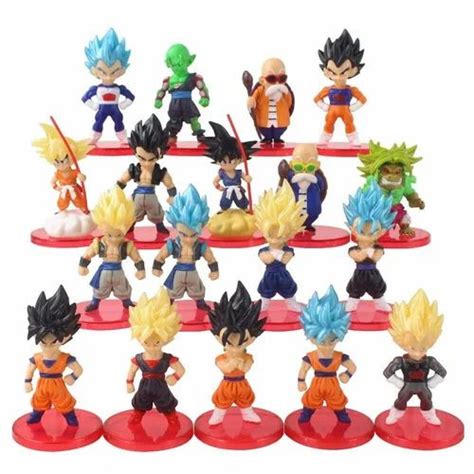 Polyresin Multicolor Dbz Set Of Small Figures For Interior Decor Size