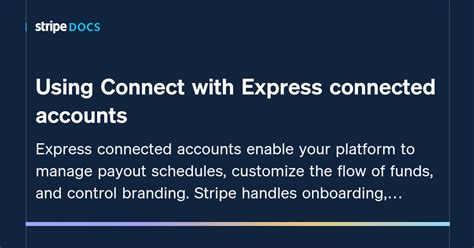 Using Connect With Express Connected Accounts Stripe Documentation