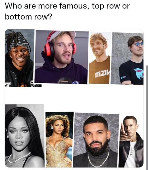 Drake The Type To Say Top Row Is More Famous Even Tho Drakes Dumbass Alone Is Probably More