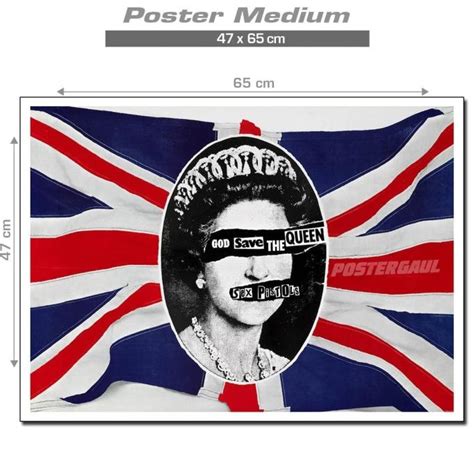 Jual Poster Medium Sex Pistols God Save The Queen Fjp85 Ukuran 47x65cm Shopee Indonesia