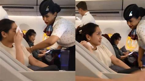 Nagita Slavina Nangis Sampai Didekati Pramugari Imbas Tinggalkan Anak