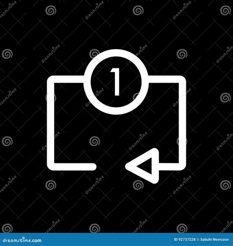 Repeat Media Player Icon Repeat One Track Symbol Vector Illustration 92737218