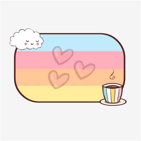 Rainbow Wall With Hearts And Coffee Cup