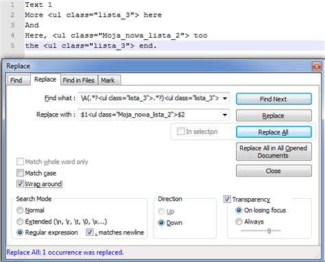 Notepad Regex Match The First Search Result Or The Second Search