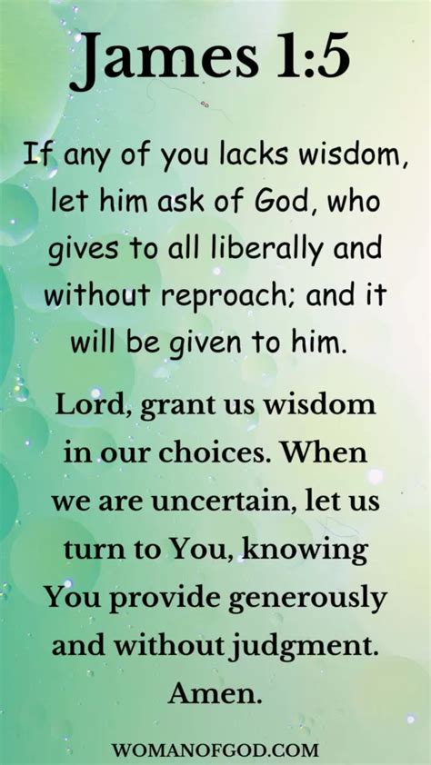 James 1 5 Bible Verse And Prayer