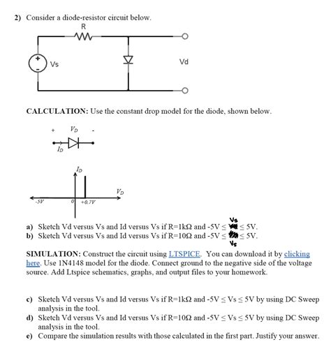 2 Consider A Diode Resistor Circuit Below