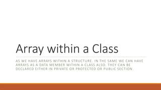 Array Within A Class PPTX