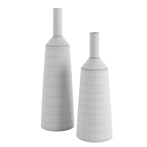 Matte Black Gold Lined Vases 3d Turbosquid 2336088