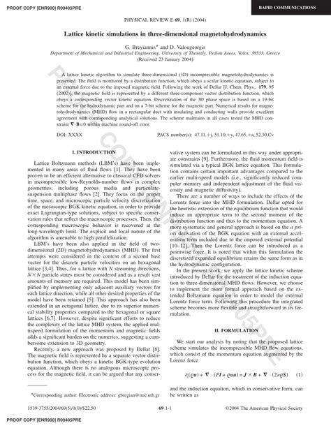 Pdf Lattice Kinetic Simulations In Three Dimensional Magnetohydrodynamics
