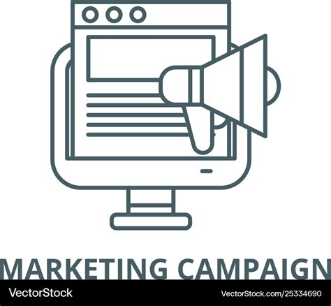 Marketing Campaign Line Icon Linear Royalty Free Vector