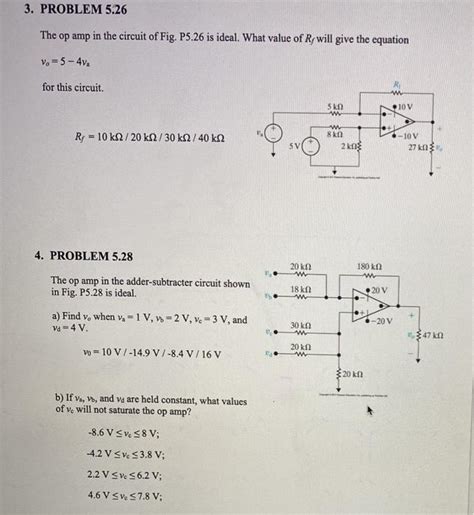 Solved Problem The Op In The Circuit Of Fig Chegg