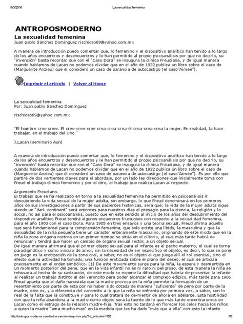 La Sexualidad Femenina Descargar Gratis Pdf Jacques Lacan Sigmund
