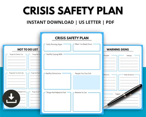 Crisis Safety Plan Safety Crisis Plan Worksheet Safety Plan Template