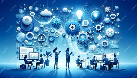 Premium Ai Image Digital Synergy Collaborative Tech Ecosystem In
