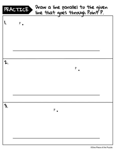 Constructions Parallel Line Through A Given Point Guided Notes Tpt
