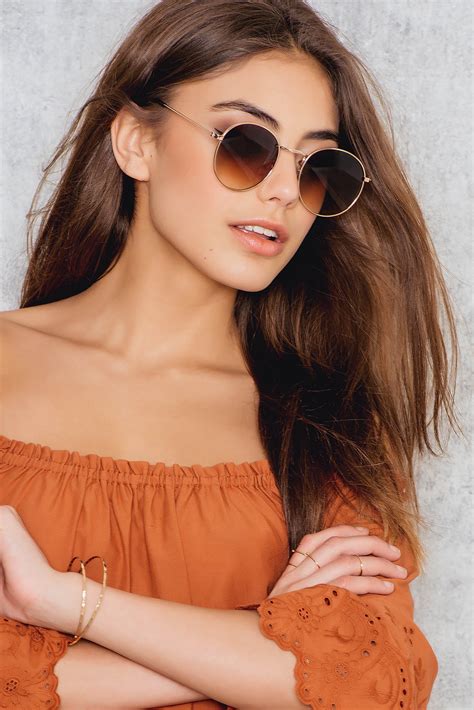 Rounded Sunglasses Gold Na Kd