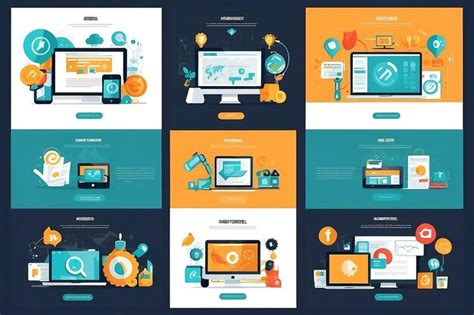 Flat Design Concept Icons And Banners For Pay Per Click Web Design And