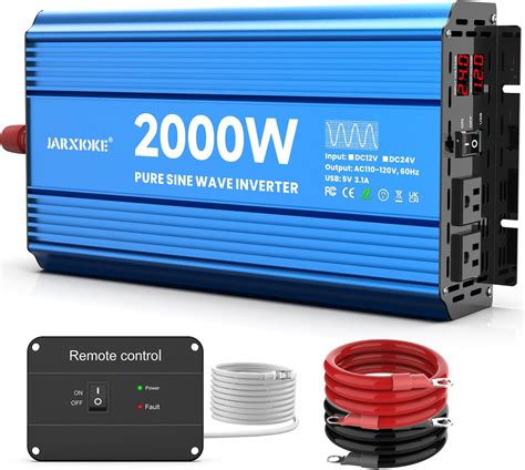 Amazon Com Jarxioke Watt Pure Sine Wave Power Inverter V Dc To Vdc To Vdc For