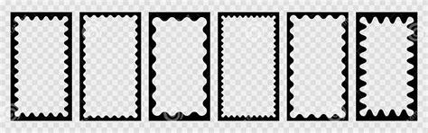 Scallop Stories Frames Set Zigzag Wavy Edges Retro Squiggle Frames Psychedelic Rectangles