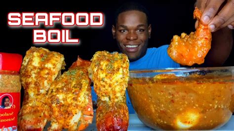 Huge Seafood Boil Mukbang Juicy Lobster Tails Mukbang Giant Shrimp