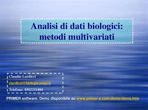 Analisi Dei Dati Biologici Docsity