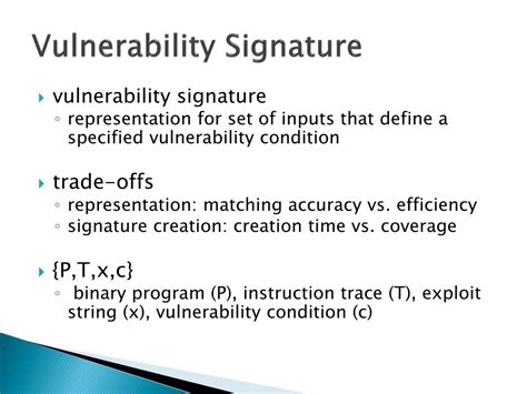 Ppt Towards Automatic S Ignature Generation Of Vulnerability Based