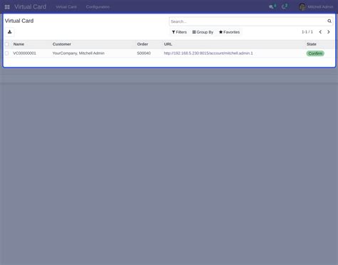 Odoo Virtual Card Webkul