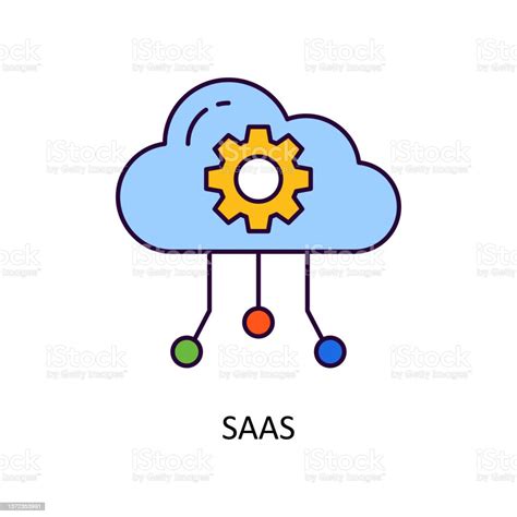 Saas 벡터 채워진 윤곽선 아이콘 디자인 그림입니다 흰색 배경 Eps에 핀테크 기호 10 파일사스 0명에 대한 스톡 벡터 아트