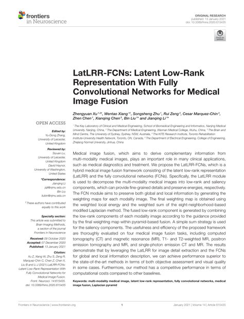 Pdf Latlrr Fcns Latent Low Rank Representation With Fully