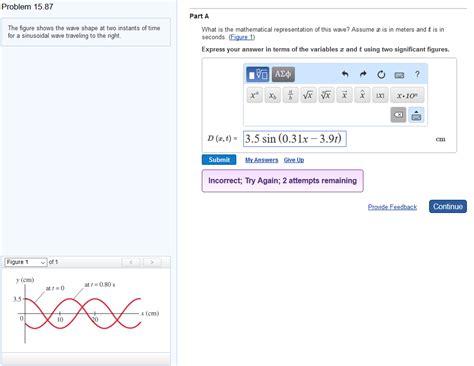 Solved Problem 15 87 Part A The Figure Shows The Wave Shape