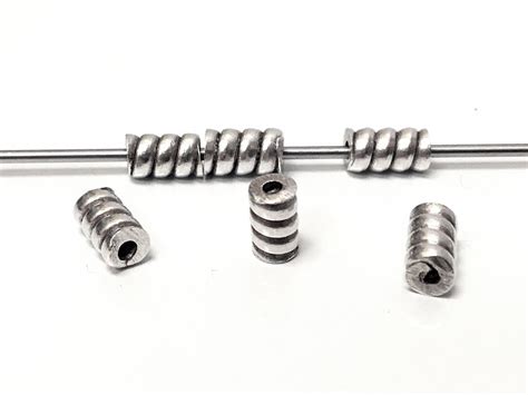 4 Pcs Sterling Silver Twisted Tube Beads 6 X 35mm Sterling Silver