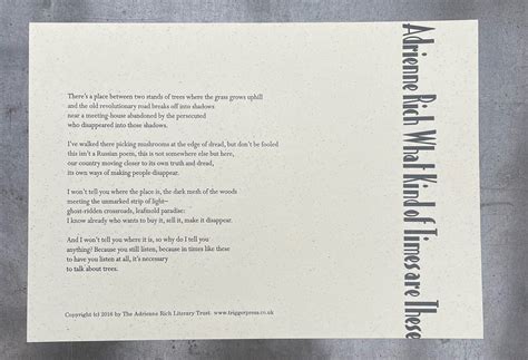 Adrienne Rich Poem Trigger Press