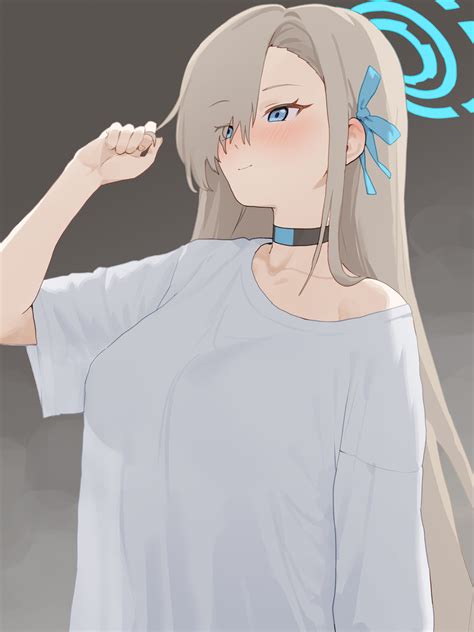 Rotogaki Asuna Blue Archive Blue Archive Highres 1girl Asymmetrical Bangs Black Choker