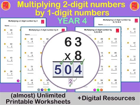 Multiply 2 Digit Numbers By 1 Digit Formal Method Ks2 Year 4