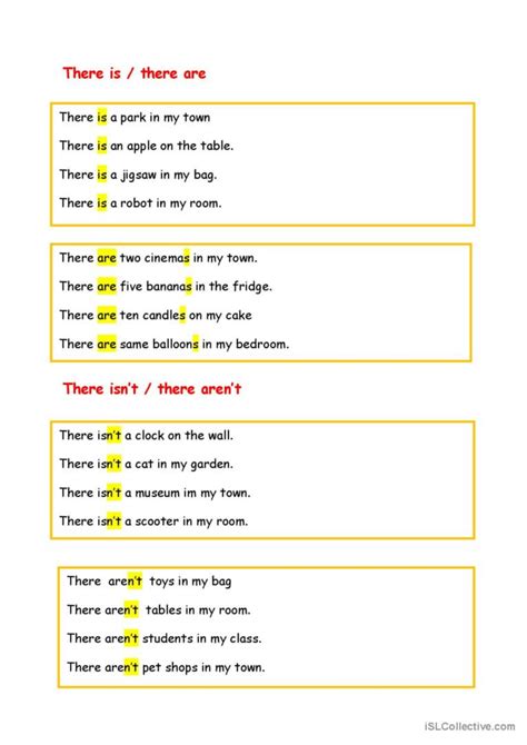 There Isare English Esl Worksheets Pdf And Doc