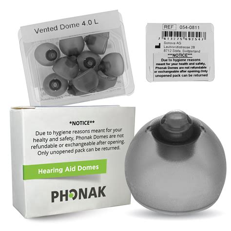 Phonak Vented 40 Dome Large 043 Inch11mm 10 Domes Genuine Oem Switzerland