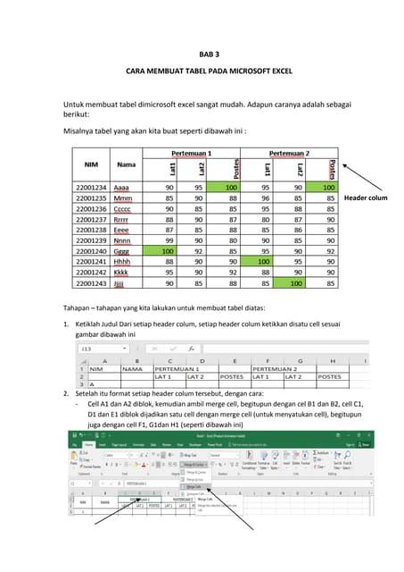 Bab 3 Cara Membuat Tabel Pdf