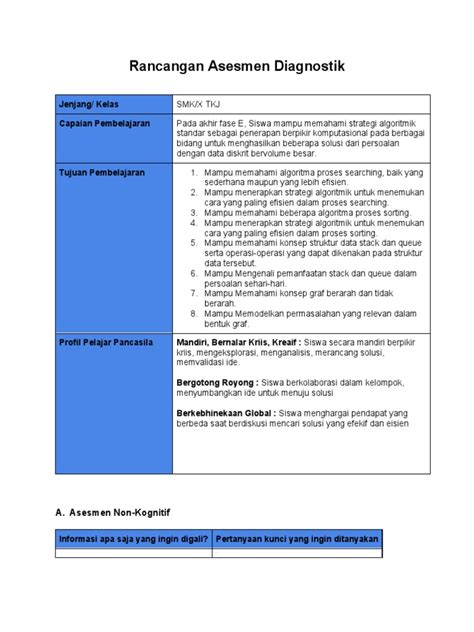 Rancangan Asesmen Diagnostik Pdf