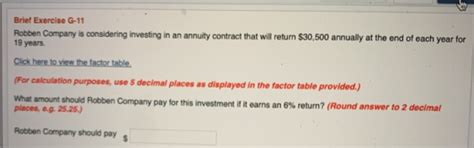 brief exercise g 10 lloyd company earns 12 on an investment that will