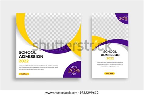 학교 입학편집 가능한 최소 사각형 배너 스톡 벡터로열티 프리 1932299612