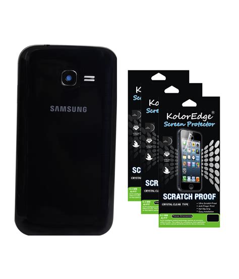 Back Battery Panel For Samsung 7262 Galaxy S Duos Black With Free 3 Screen Guard